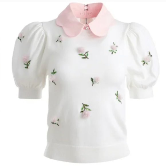 Alice + Olivia | Sweaters | Alice Olivia Chase Puff Sleeve Sweater ...